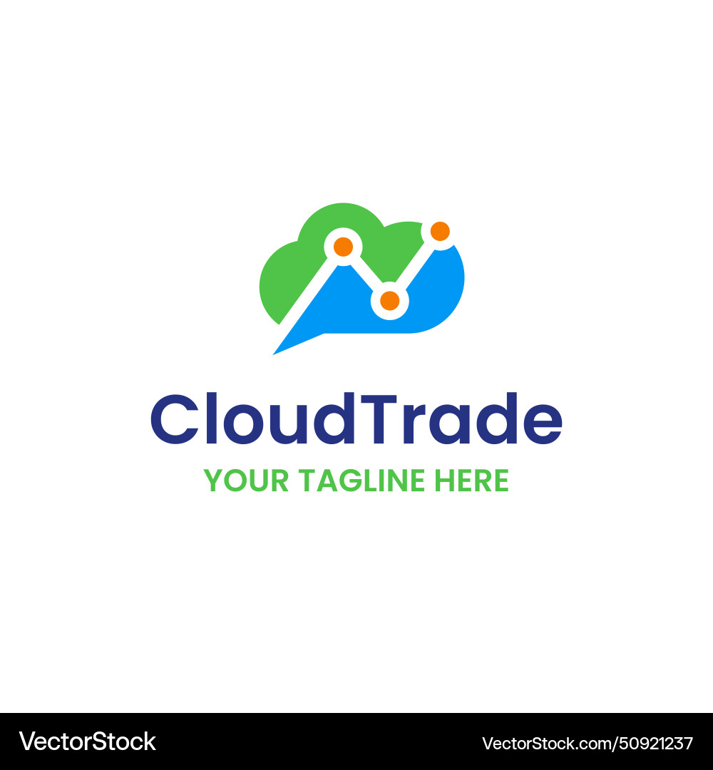 Chat node graph cloud logo Royalty Free Vector Image
