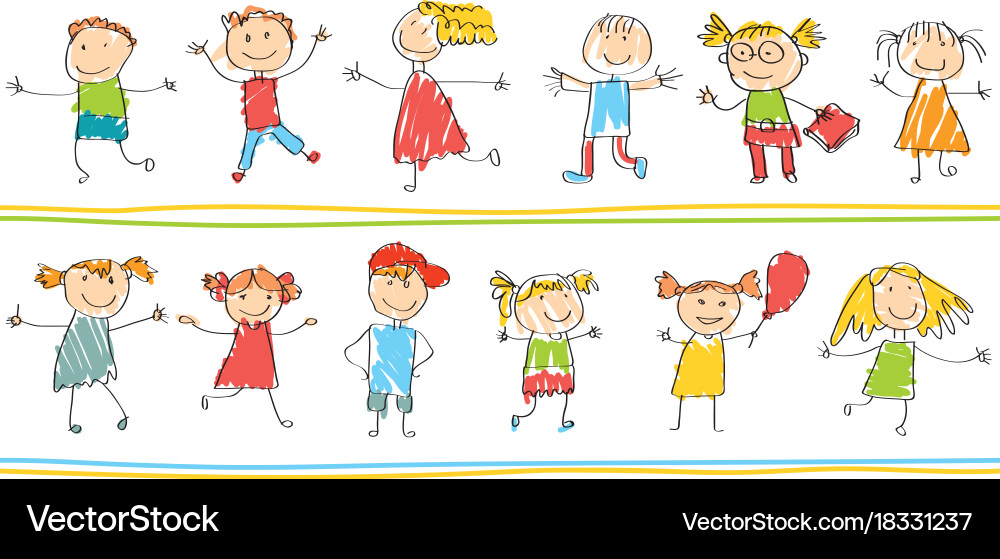 Children drawings Royalty Free Vector Image - VectorStock