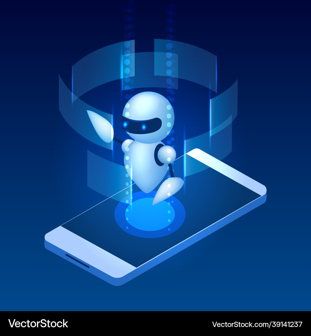E-learning bot ai teacher Royalty Free Vector Image