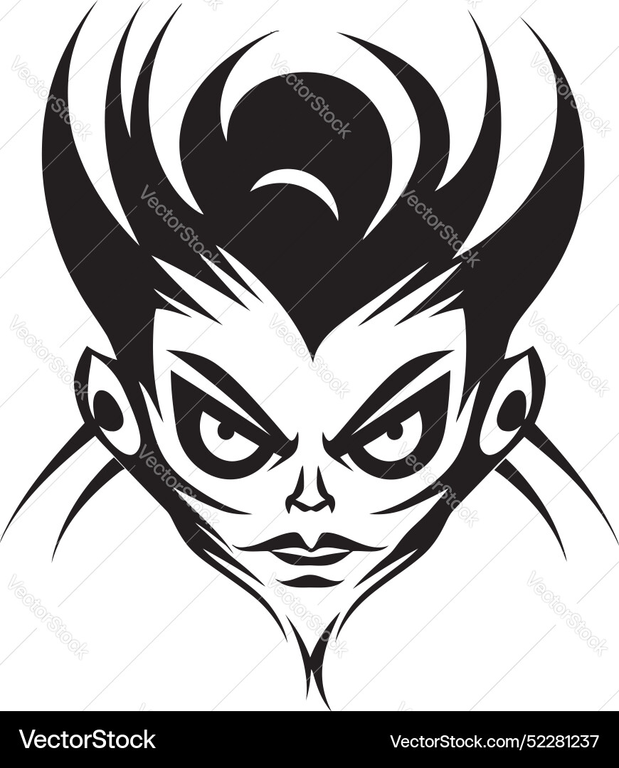 Ethereal enchantress creepy female witch icon Vector Image