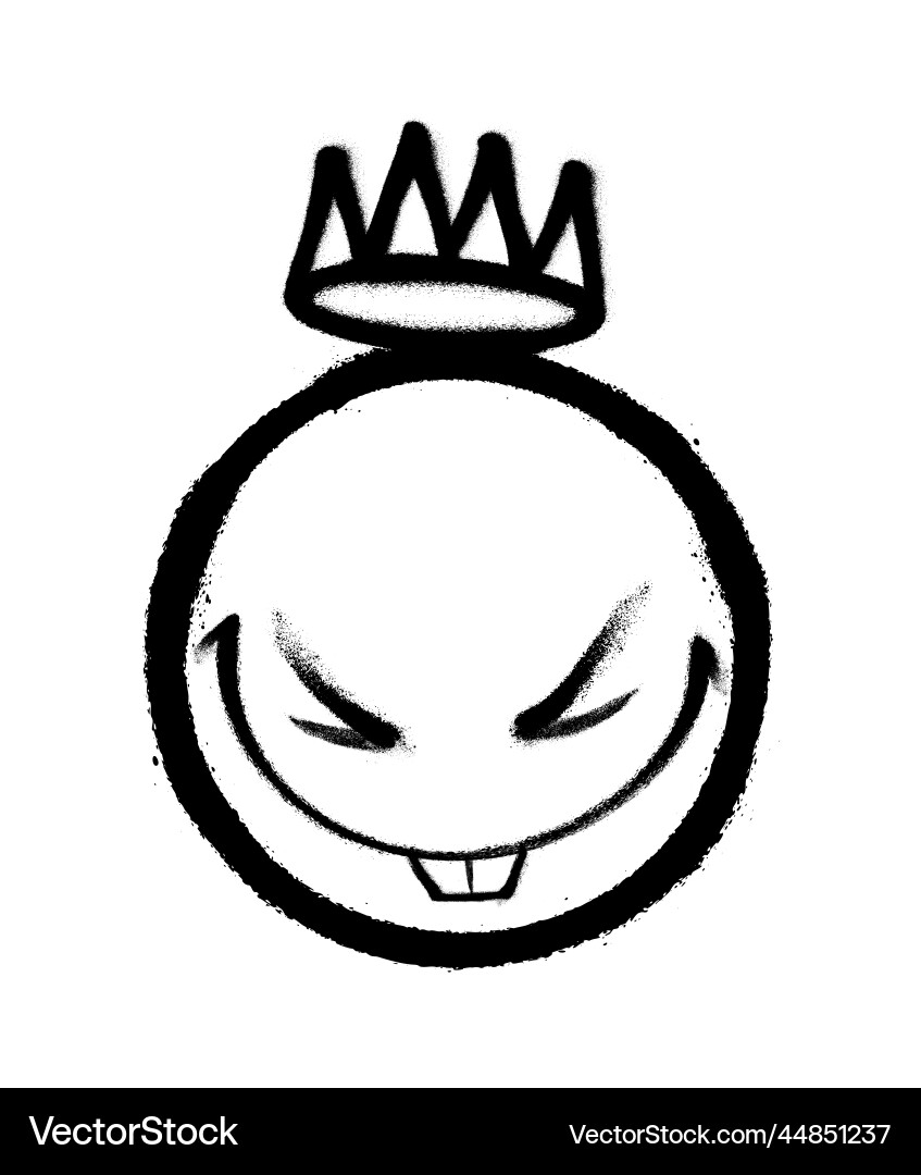 Graffiti Smiley Crown Royalty Free Vector Image
