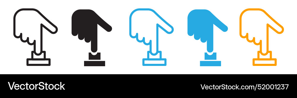 Hand-operated push button alert icon for quick Vector Image