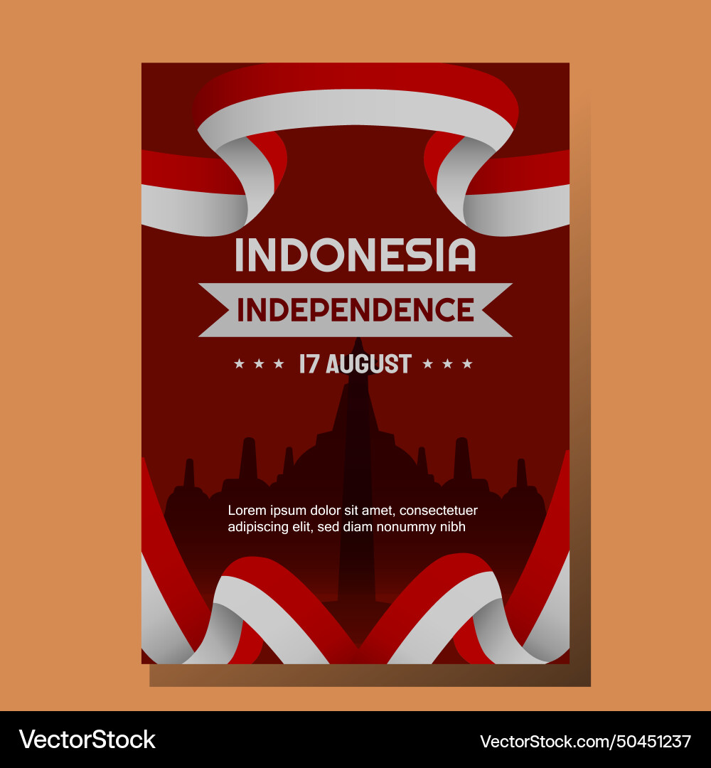 Indonesia independence day poster design Vector Image