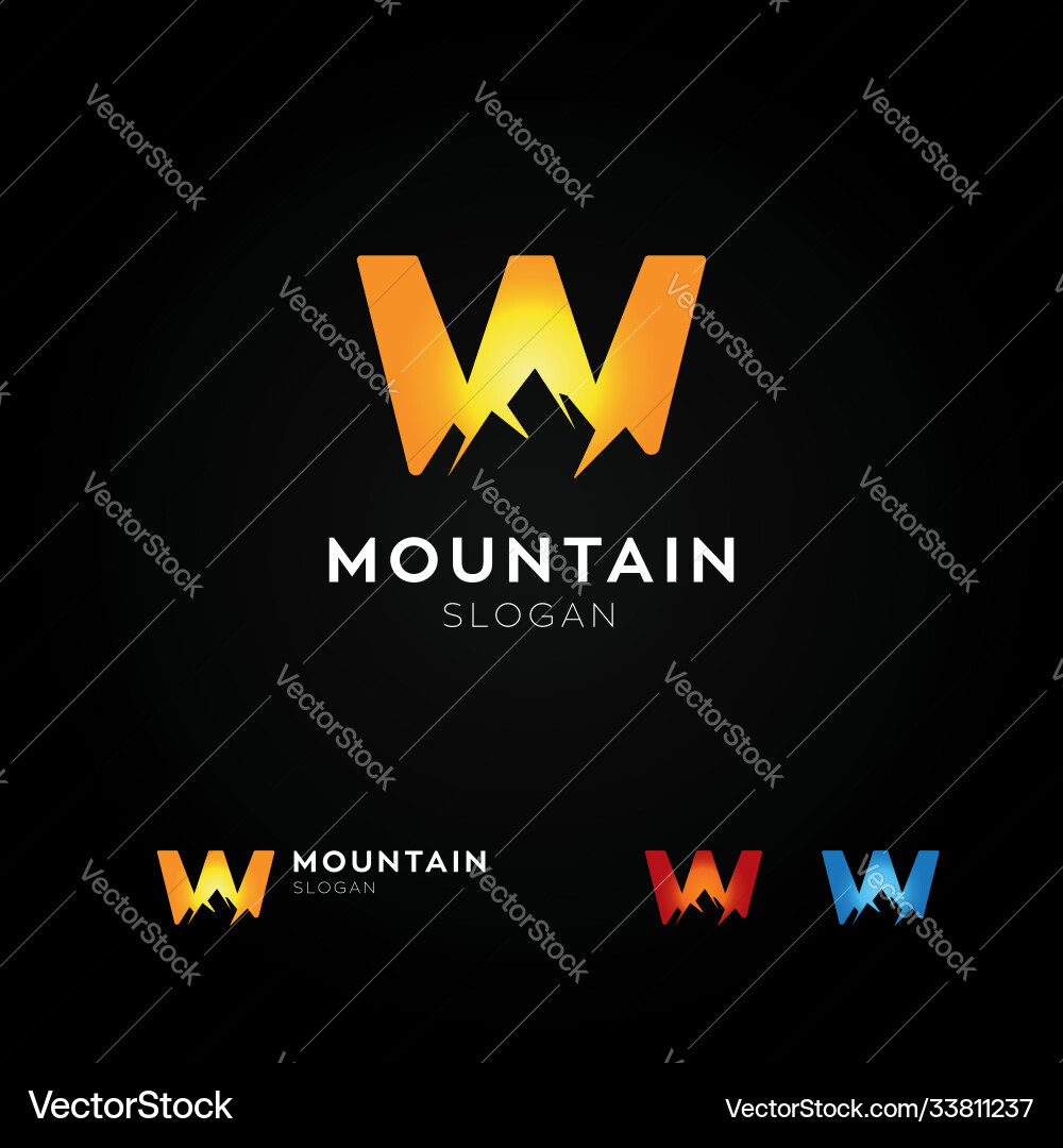 Letter w mountain logo Royalty Free Vector Image