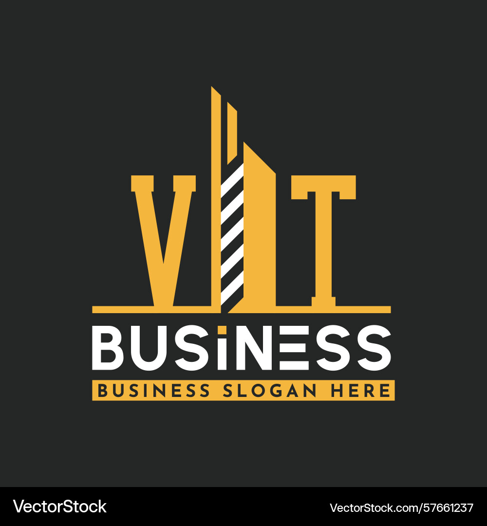 Modern vt letter logo design with skyscraper Vector Image