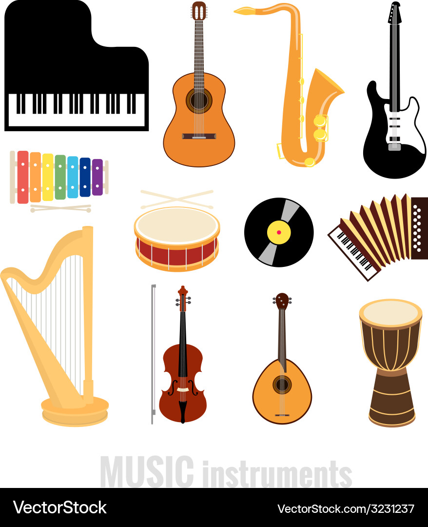 Music instruments Royalty Free Vector Image - VectorStock