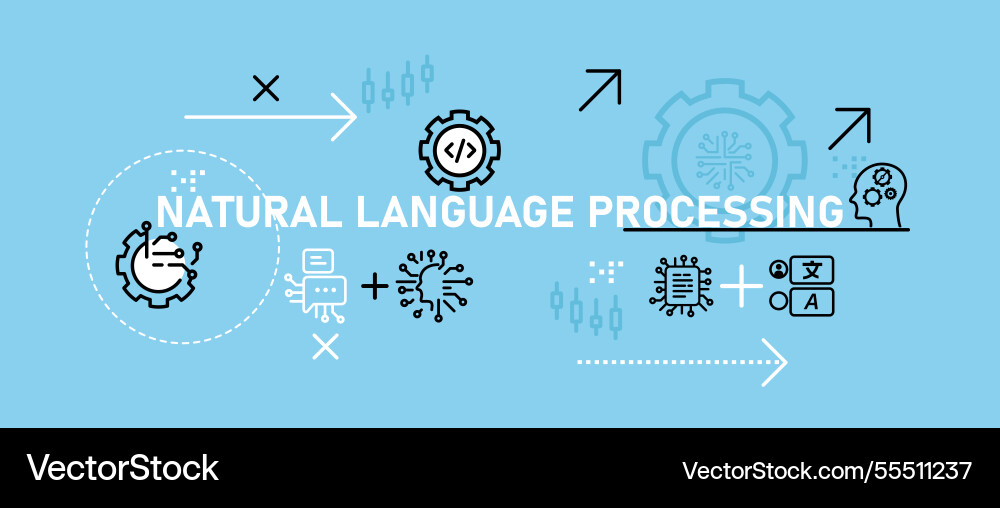 Nlp natural language processing conceptual smart Vector Image