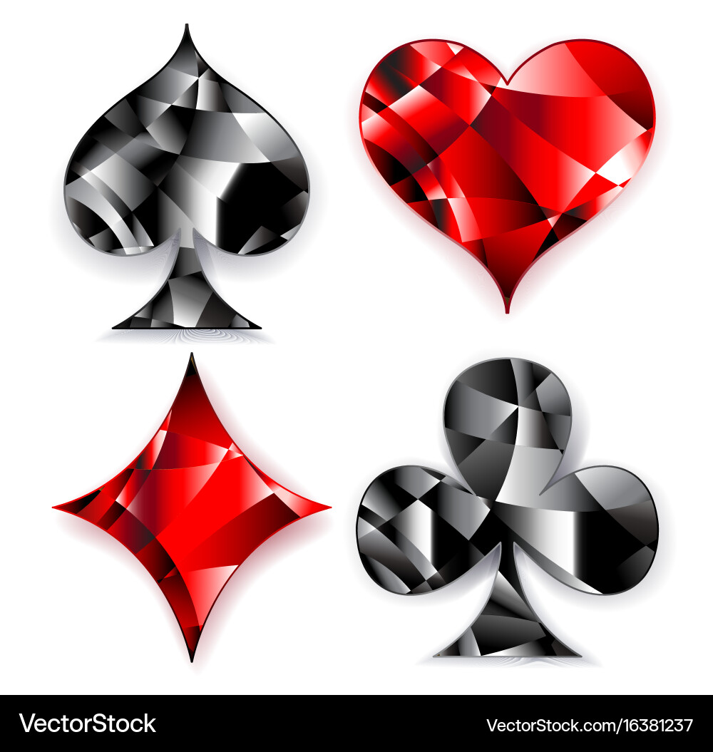 Polygonal symbols of playing card Royalty Free Vector Image