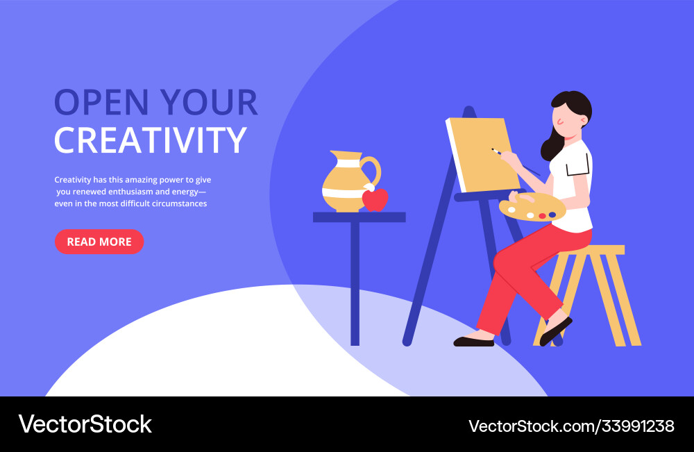 Artist creativity horizontal banner Royalty Free Vector