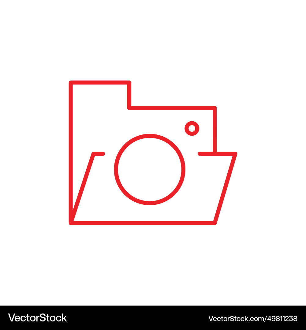 Camera folder icon logo design Royalty Free Vector Image