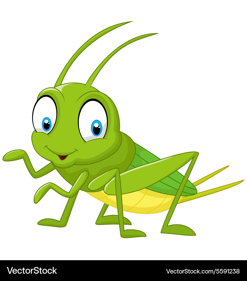 Cartoon funny cricket Royalty Free Vector Image