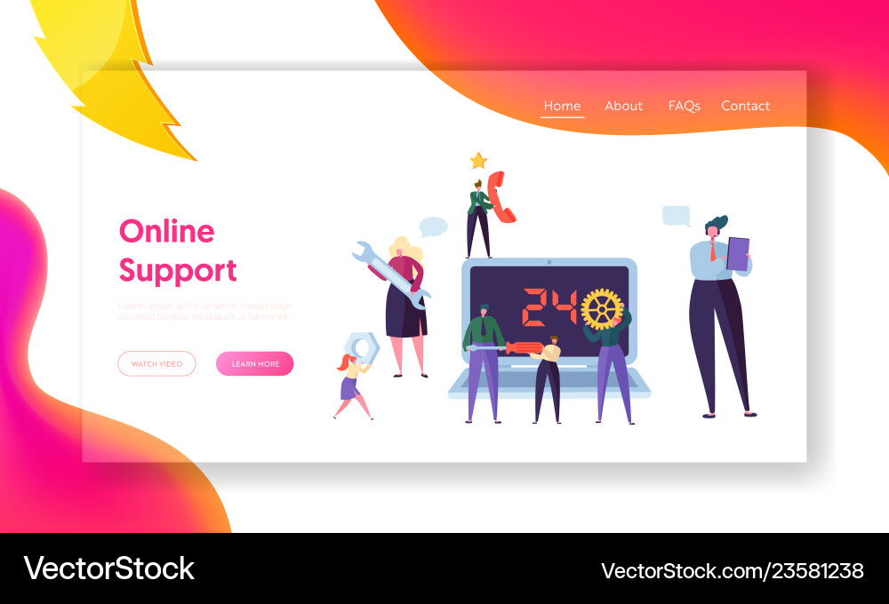 Customer helpdesk service online support web page Vector Image
