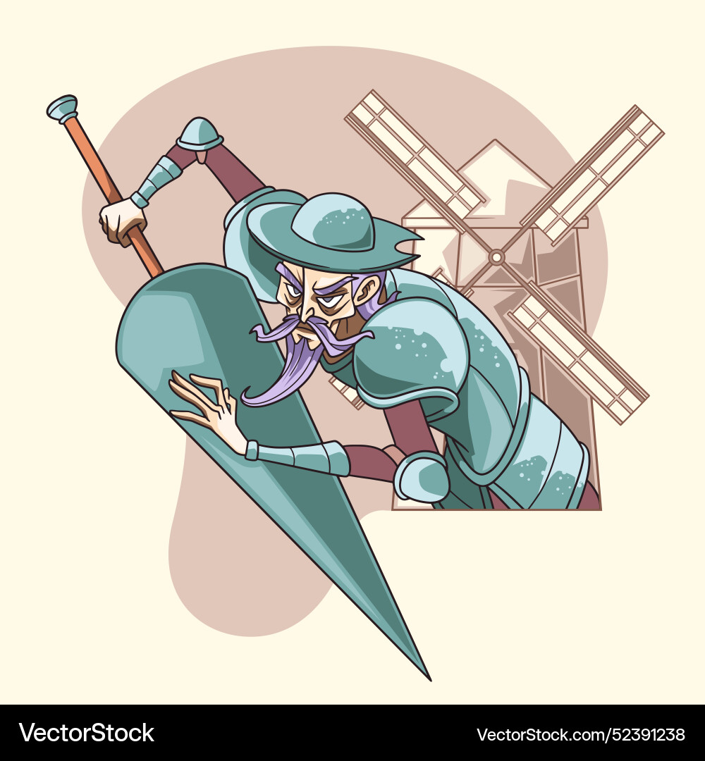 Hand drawn don quixote Royalty Free Vector Image