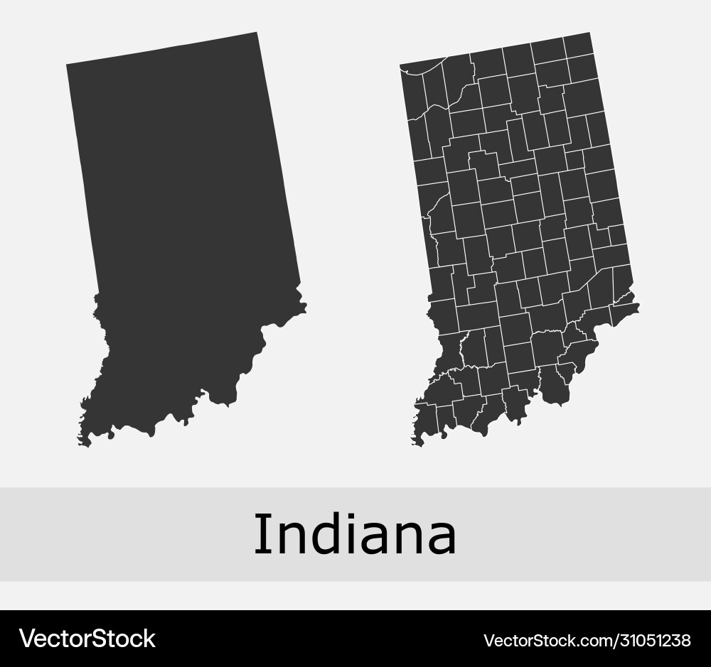 Indiana County Map Outline Royalty Free Vector Image