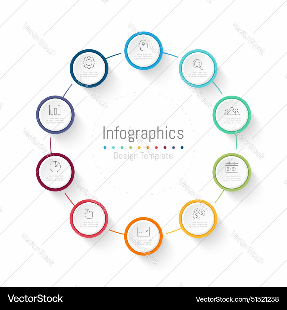 Infographic 10 options design elements Royalty Free Vector