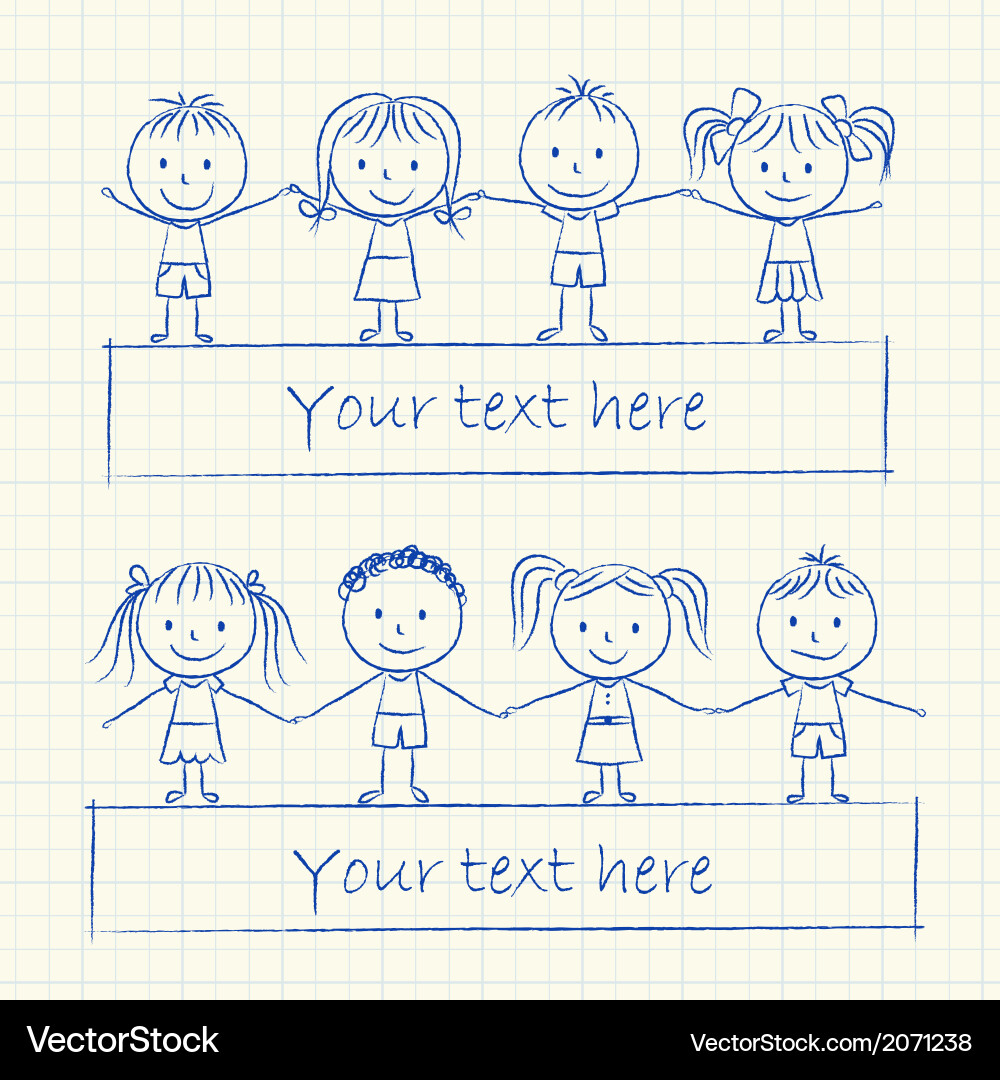 Kids holding hands Royalty Free Vector Image - VectorStock