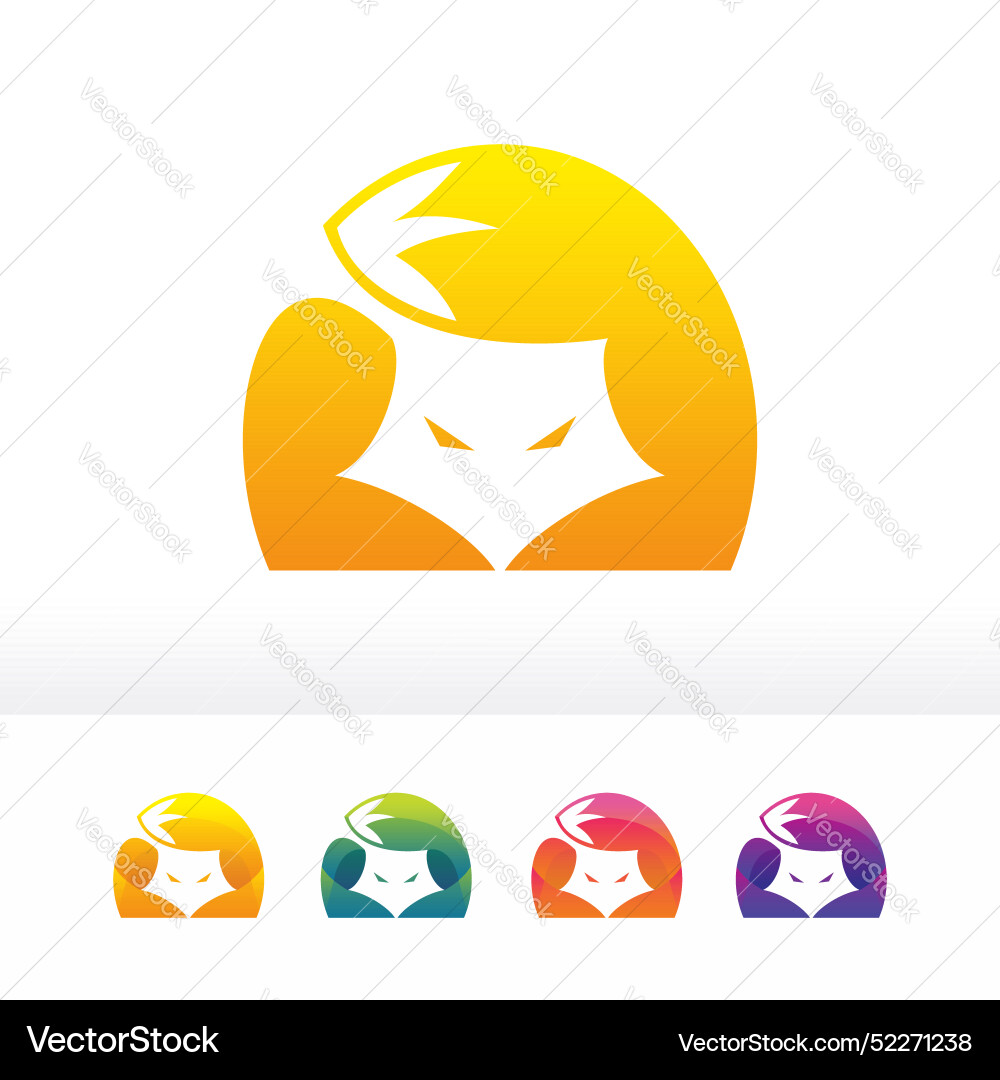 Letter a fox logo design Royalty Free Vector Image