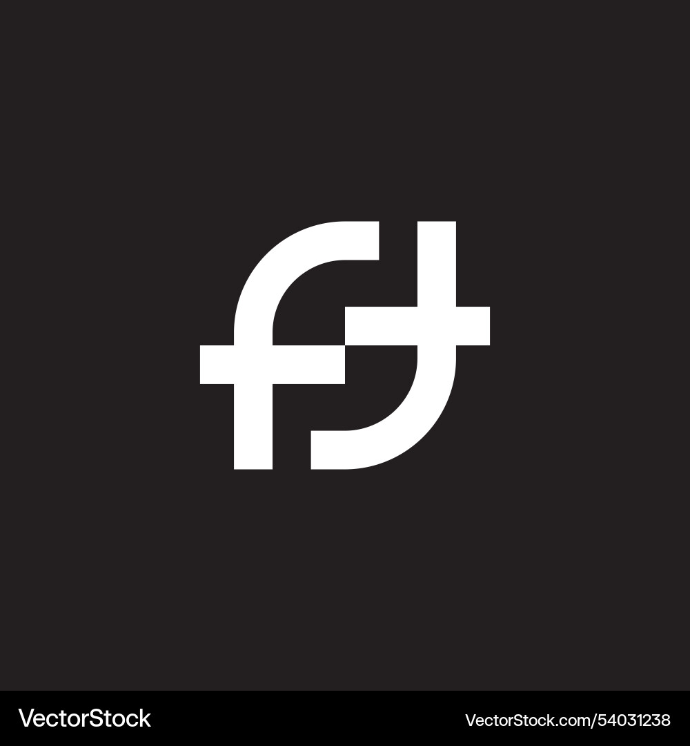 Letters fst simple negative space geometric logo Vector Image