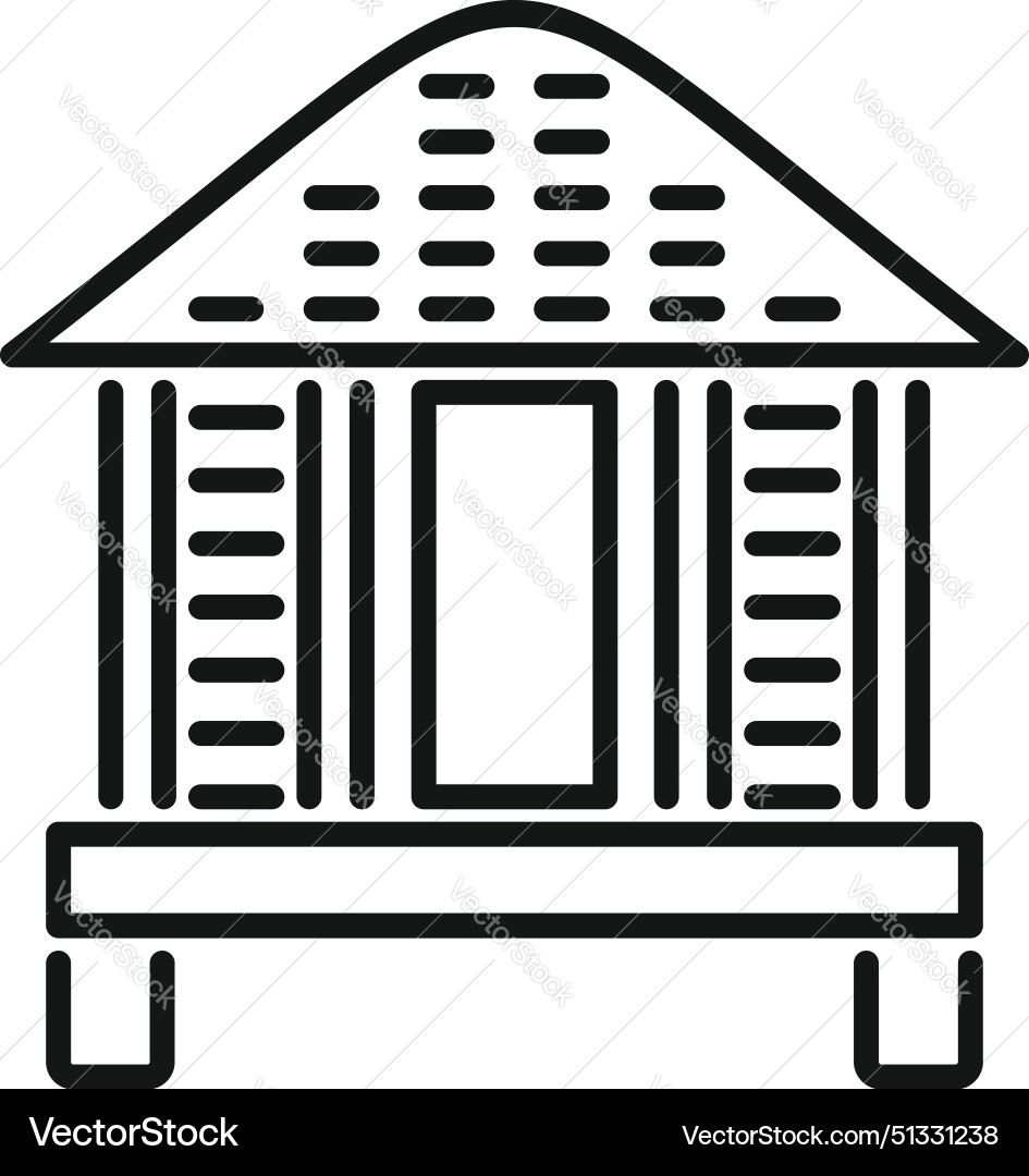 Linear icon of a classic house Royalty Free Vector Image