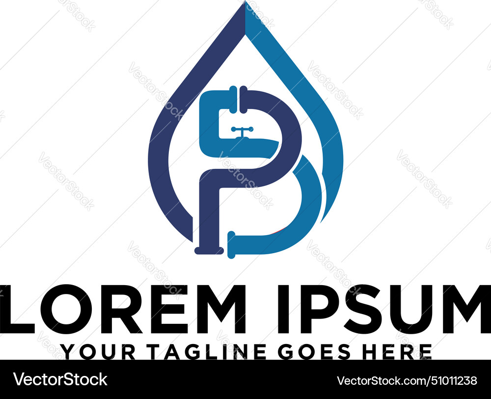 Plumbing pb letter logo idea Royalty Free Vector Image