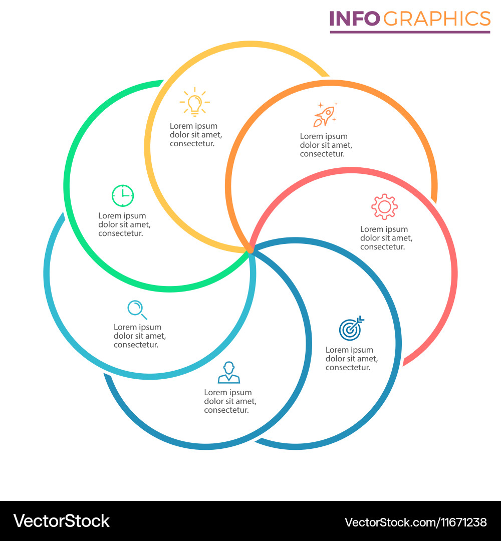 Seven Steps Diagram - Process Flow Royalty Free Vector Image