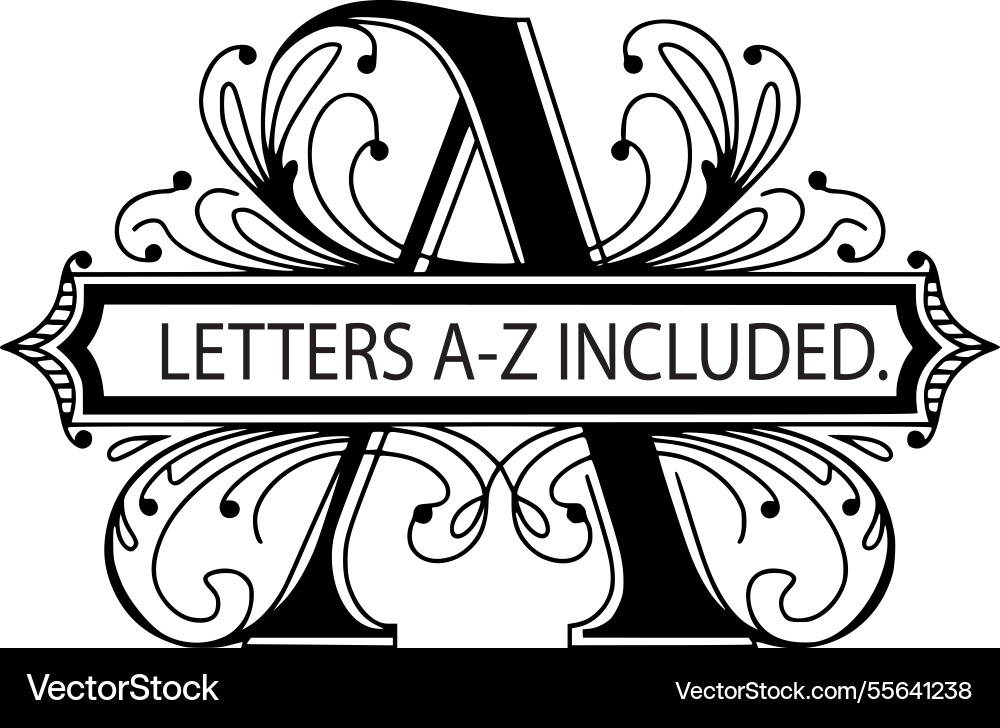 Split monogram svg letter file Royalty Free Vector Image