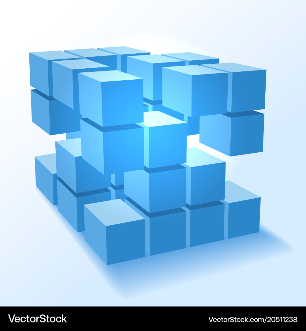 Stacked block cubes Royalty Free Vector Image - VectorStock