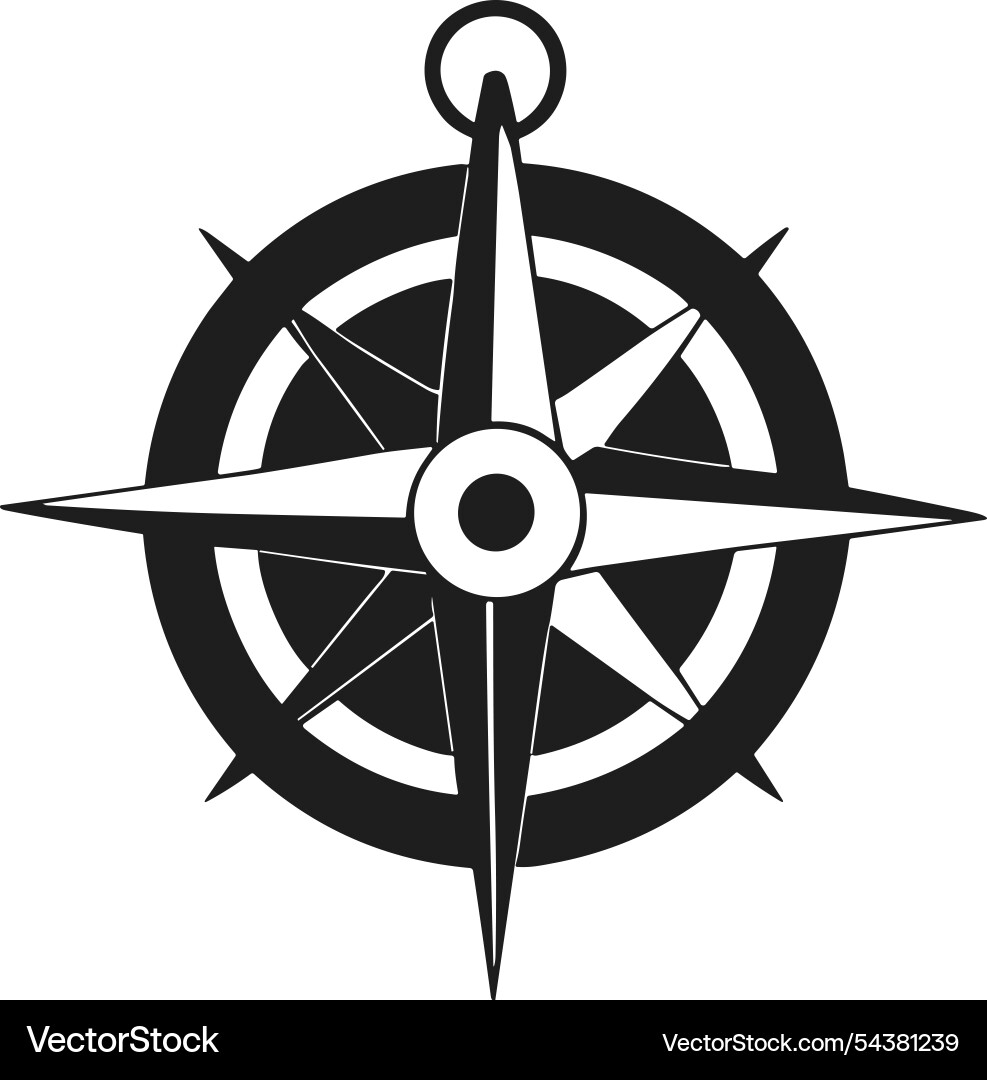 A compass silhouette Royalty Free Vector Image