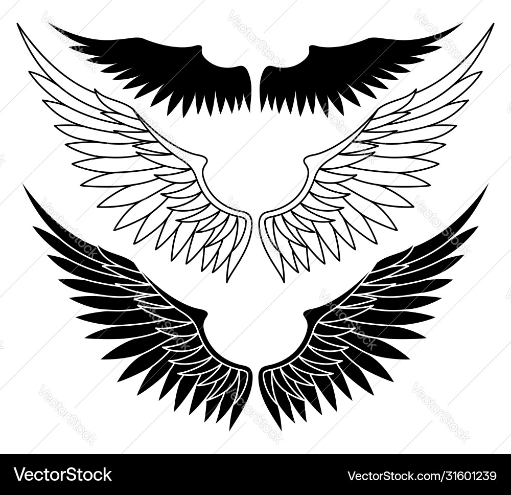 Black Wing Symbol Royalty Free Vector Image - VectorStock