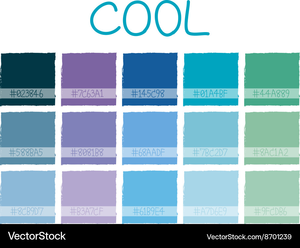 Cool color tone Royalty Free Vector Image - VectorStock