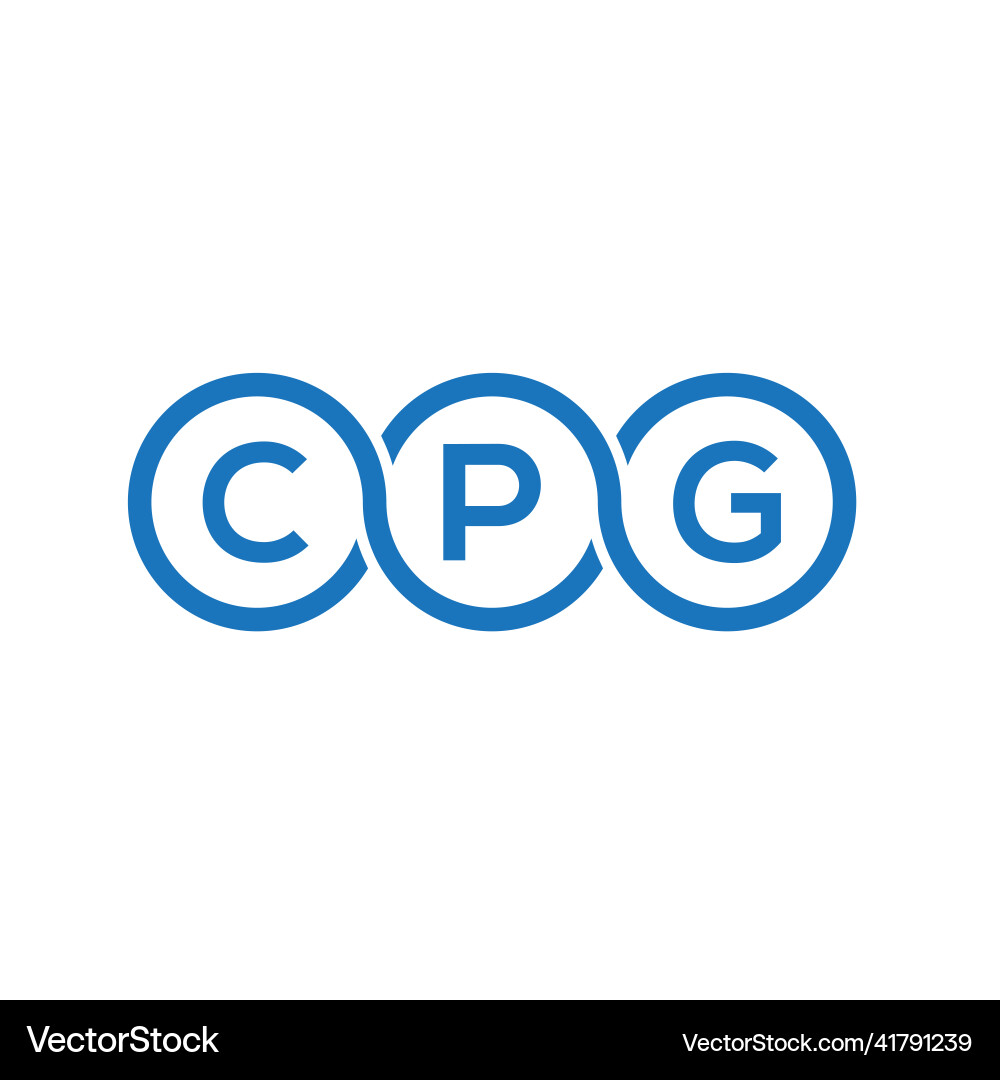 Cpg Buchstaben Logo Design auf weißem Hintergrund