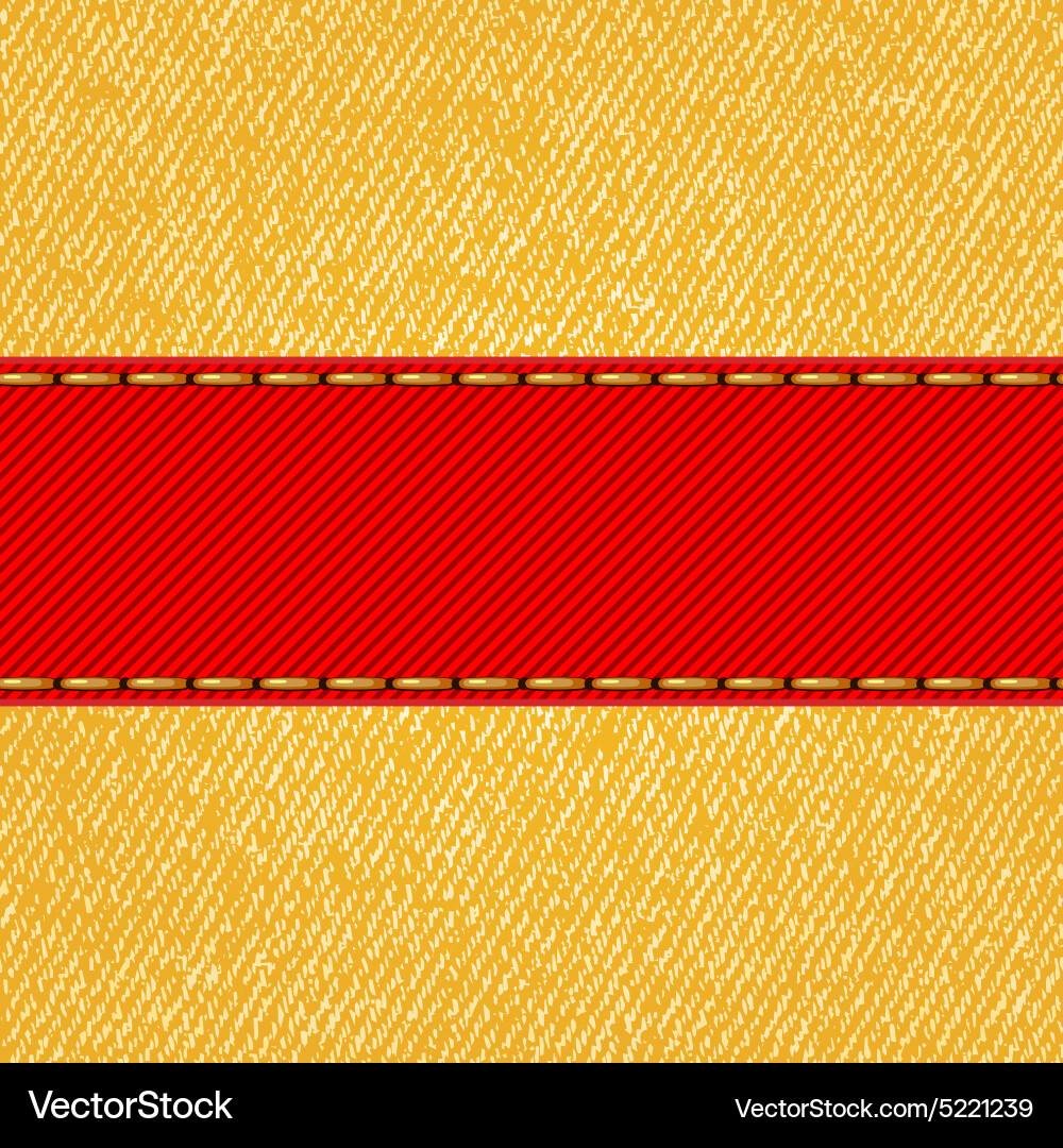 Fabric texture with label ribbon Royalty Free Vector Image