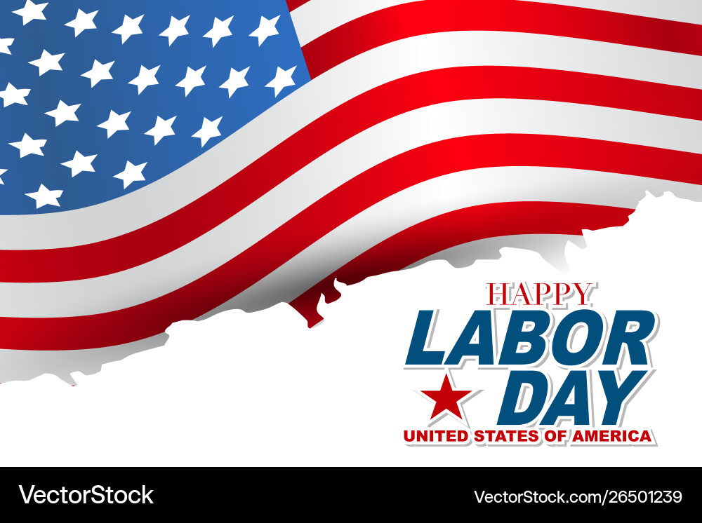 Happy usa labor day background with typography Vector Image