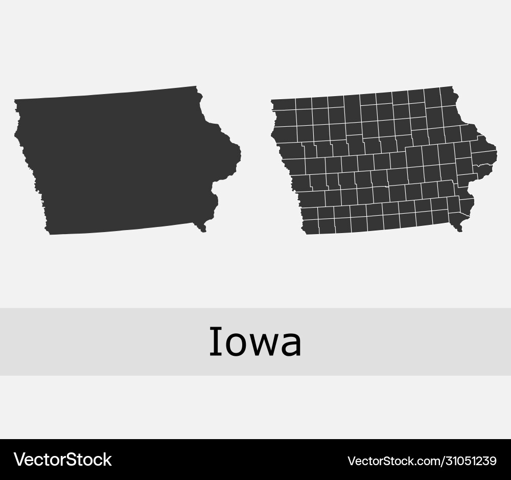 Iowa County Map Outline Royalty Free Vector Image