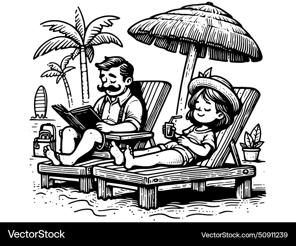 Long awaited vacation for a married couple Vector Image