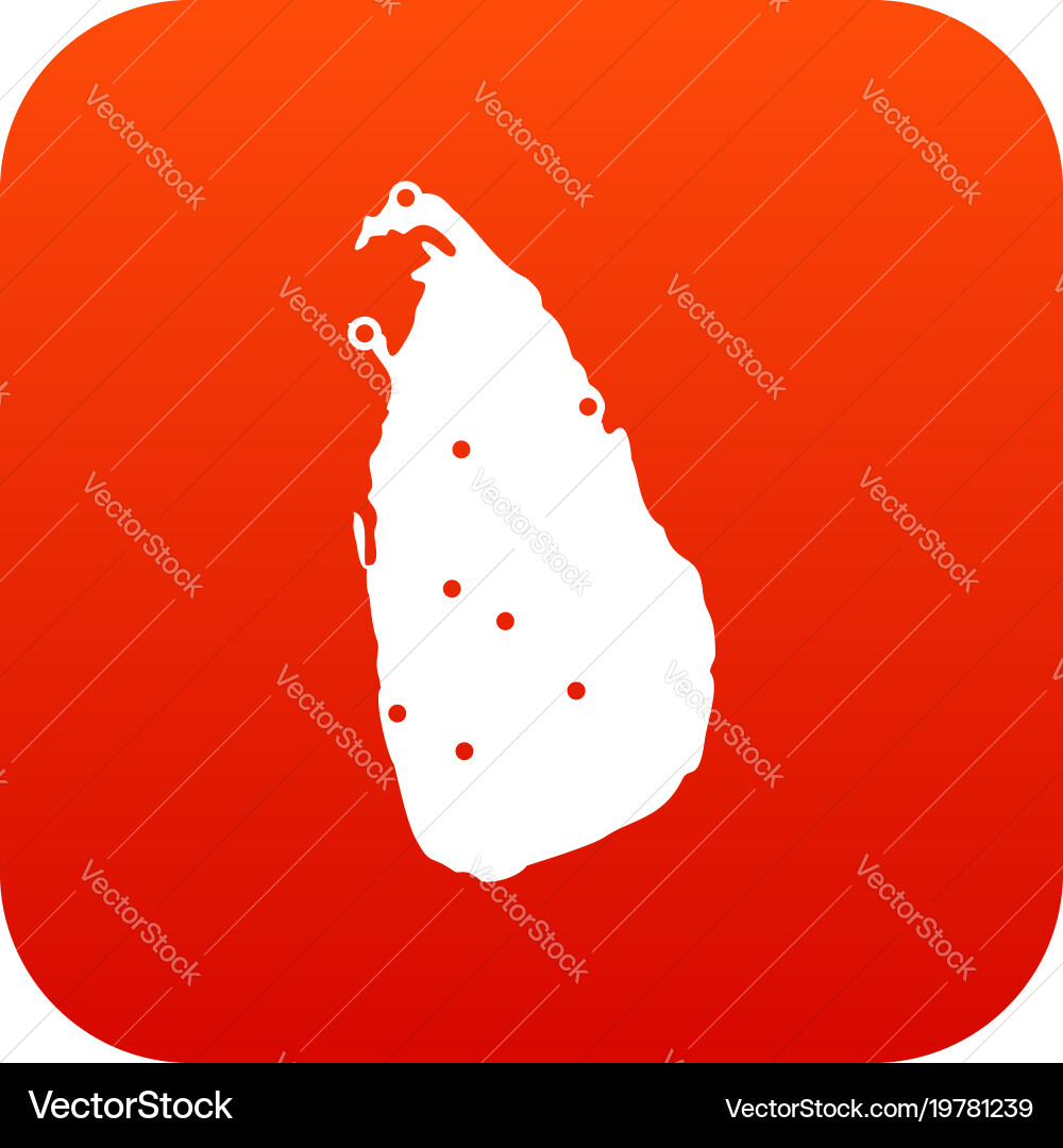 Map of sri lanka icon digital red Royalty Free Vector Image