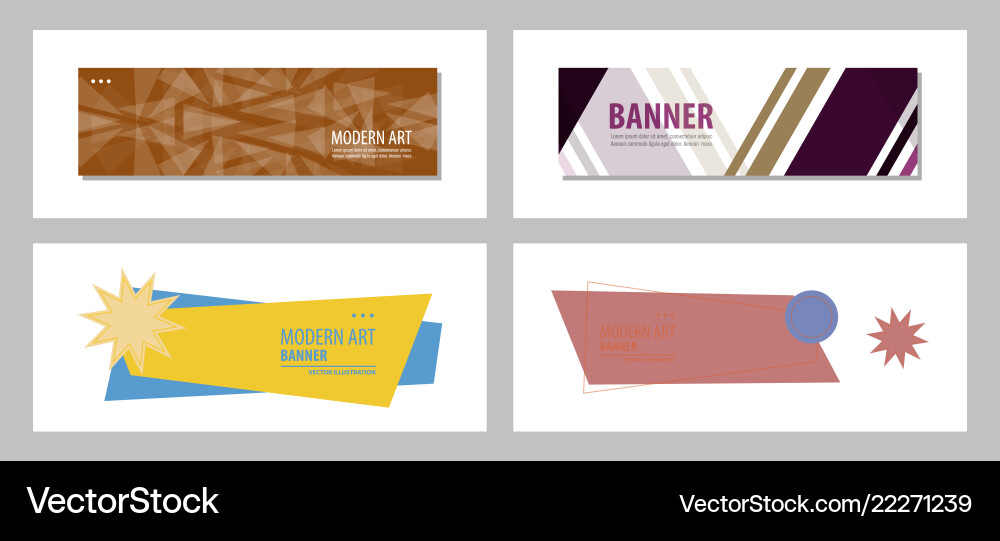 Set of flat linear promotion ribbon banner scroll Vector Image