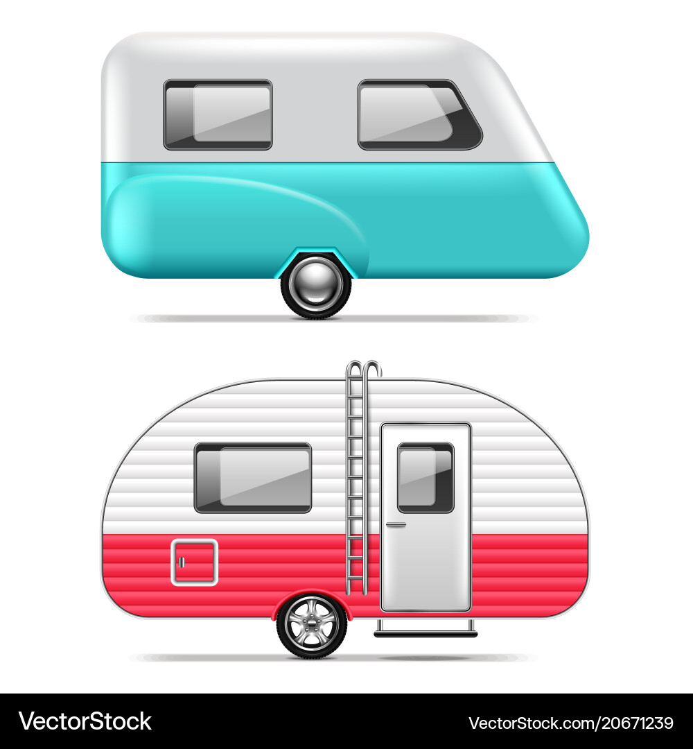 Travel trailer isolated on white Royalty Free Vector Image