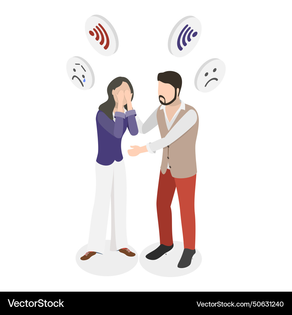 3d isometric flat of empathy Royalty Free Vector Image