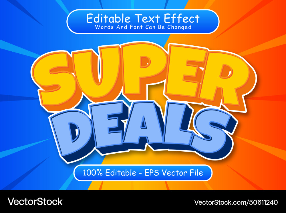 3D Super Deals Text Effect Royalty Free Vector Image