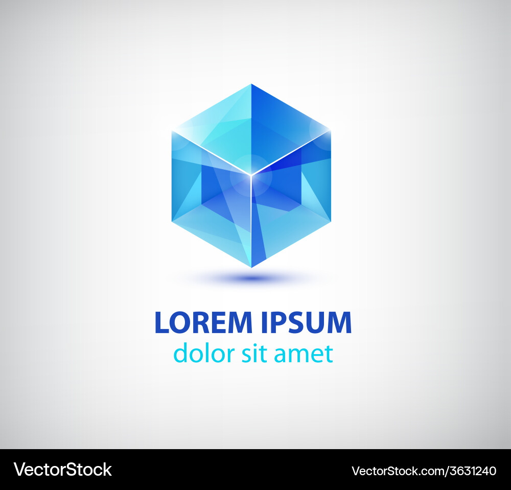 Abstract 3d cube construction logo Royalty Free Vector Image
