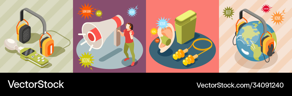 Acoustic pollution design concept Royalty Free Vector Image