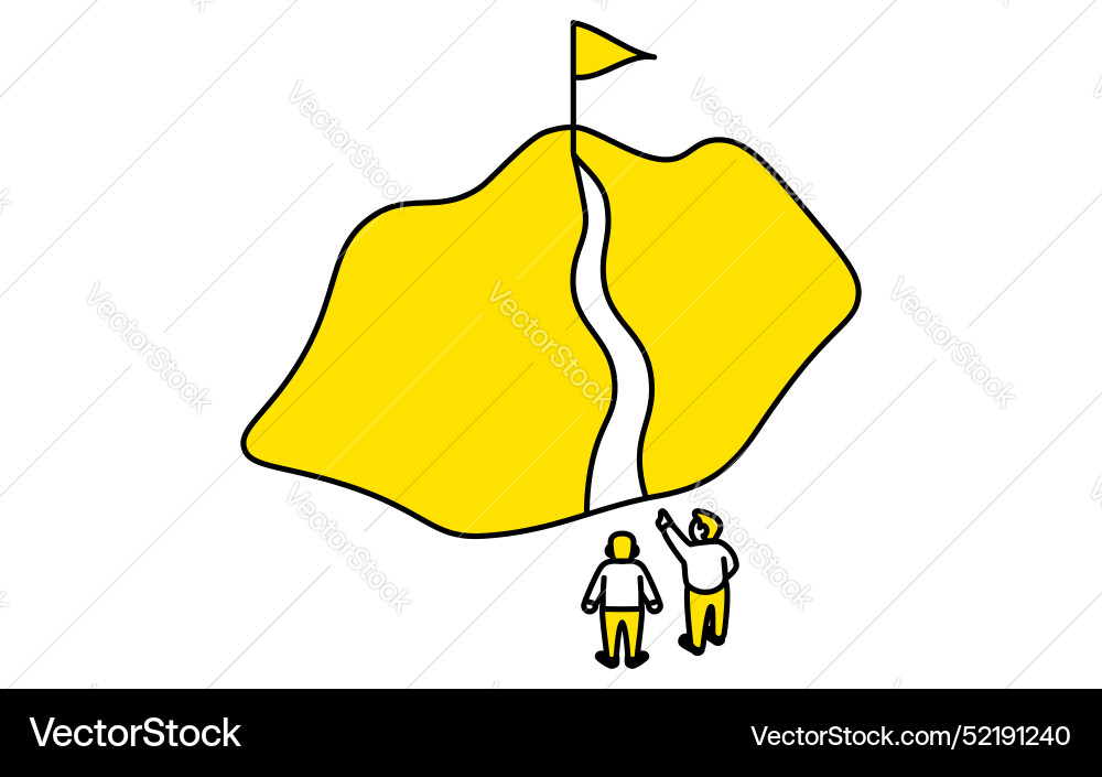 Business goal image simple line drawing Royalty Free Vector