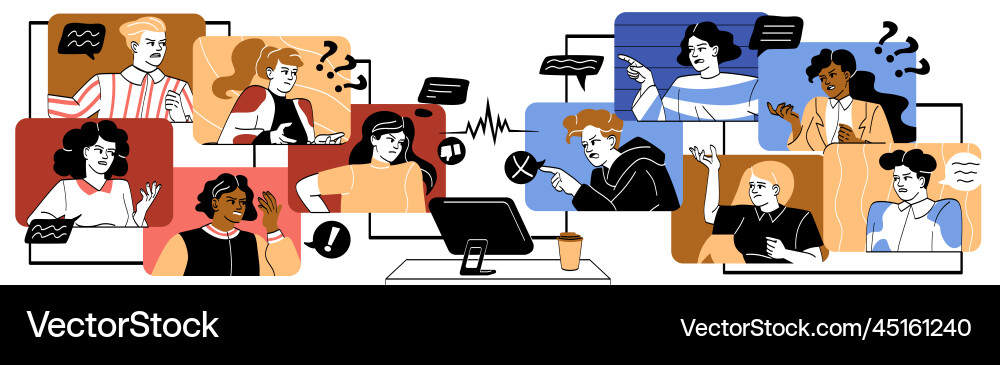 Conflict between opponents Royalty Free Vector Image