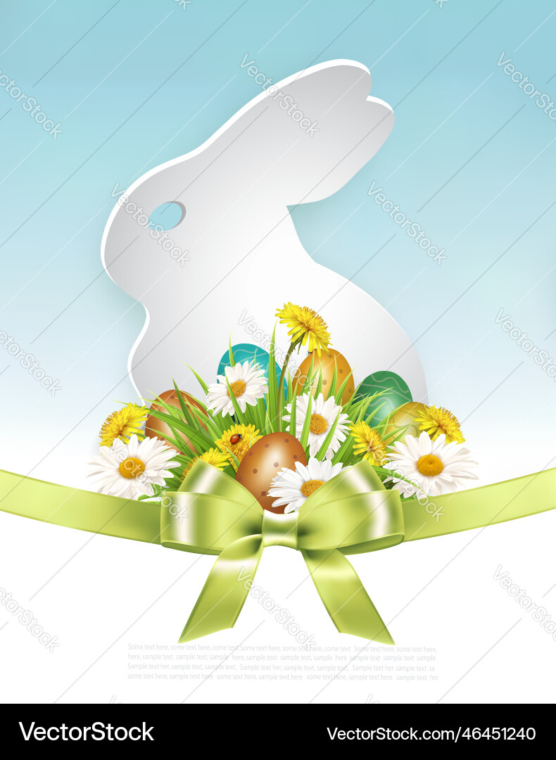 Easter holiday background with colorful eggs Vector Image