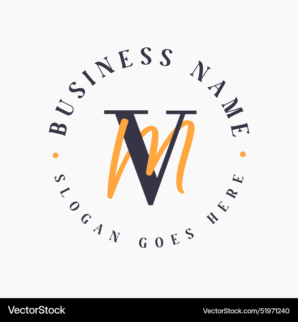 Elegant letter vm initials logo for corporate Vector Image
