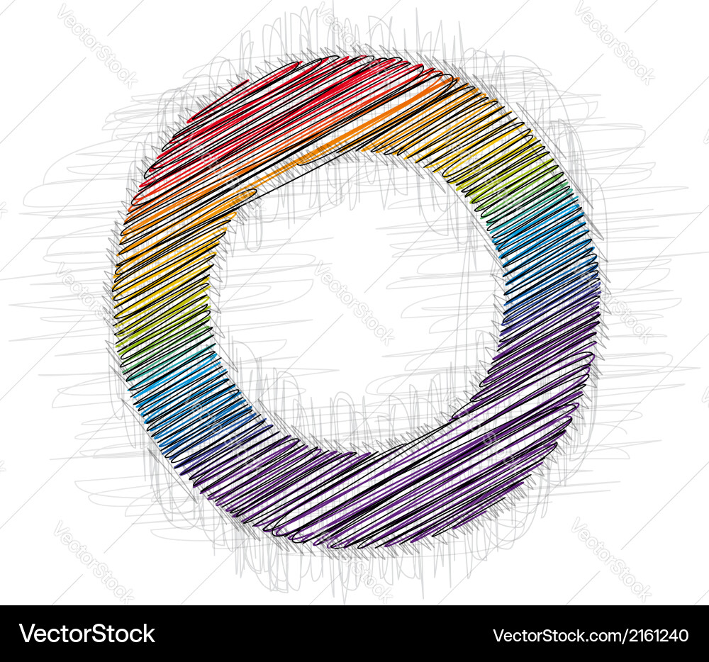 Hand draw font letter o Royalty Free Vector Image