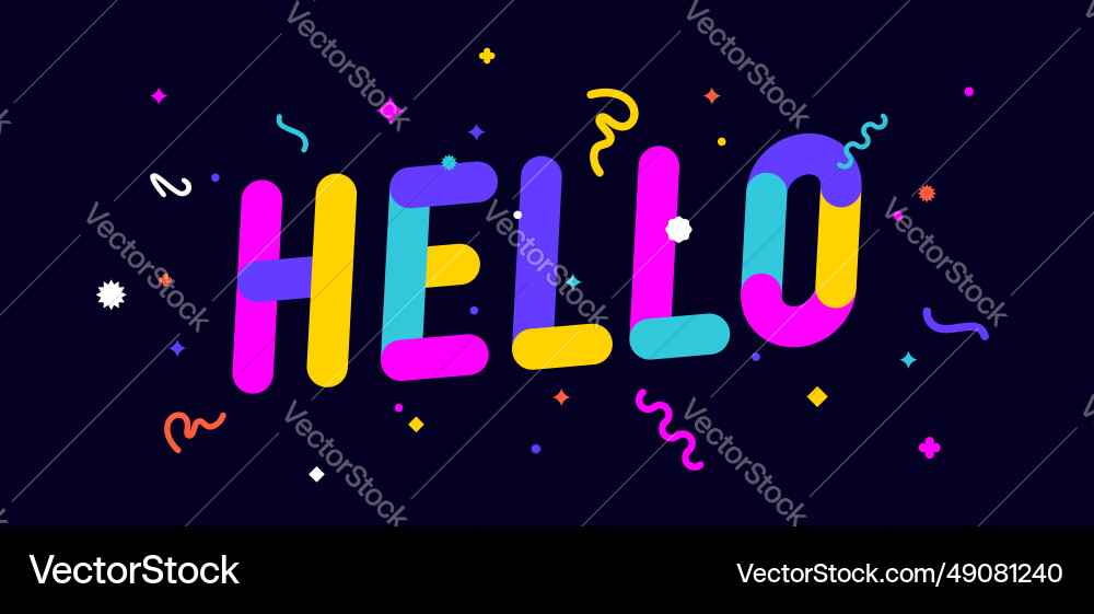 Hello greeting card hi welcome Royalty Free Vector Image