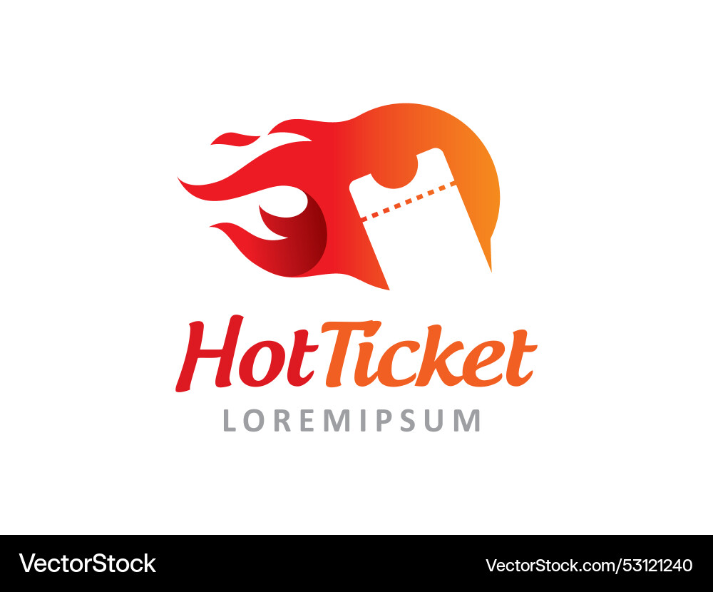 Hot ticket logo symbol or icon template Royalty Free Vector