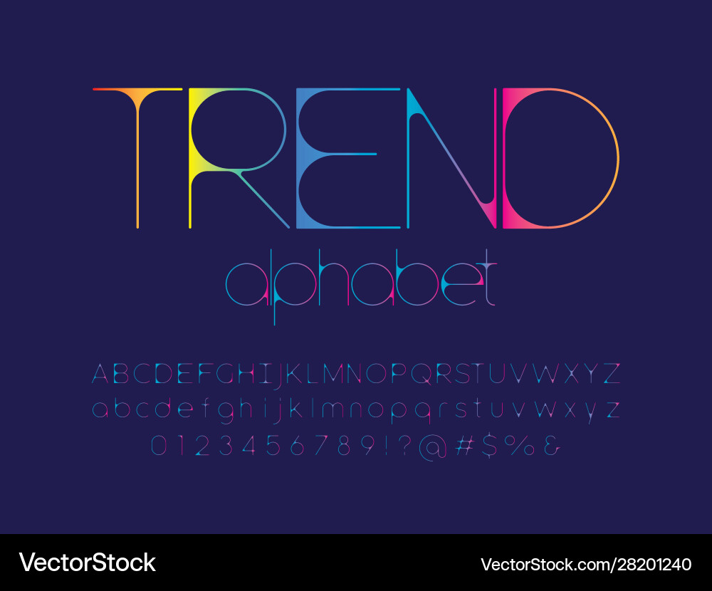 Line font Royalty Free Vector Image - VectorStock